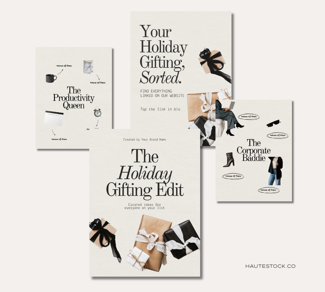 Holiday Gift Guide & Social Post Templates - Haute Stock Blog